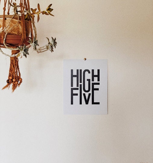 High Five Wall Art Print - Etsy