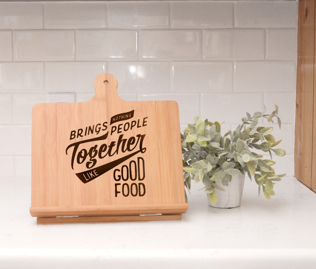 Custom Laser Engraved Bamboo Chefs Easel Good Food Brings - Etsy