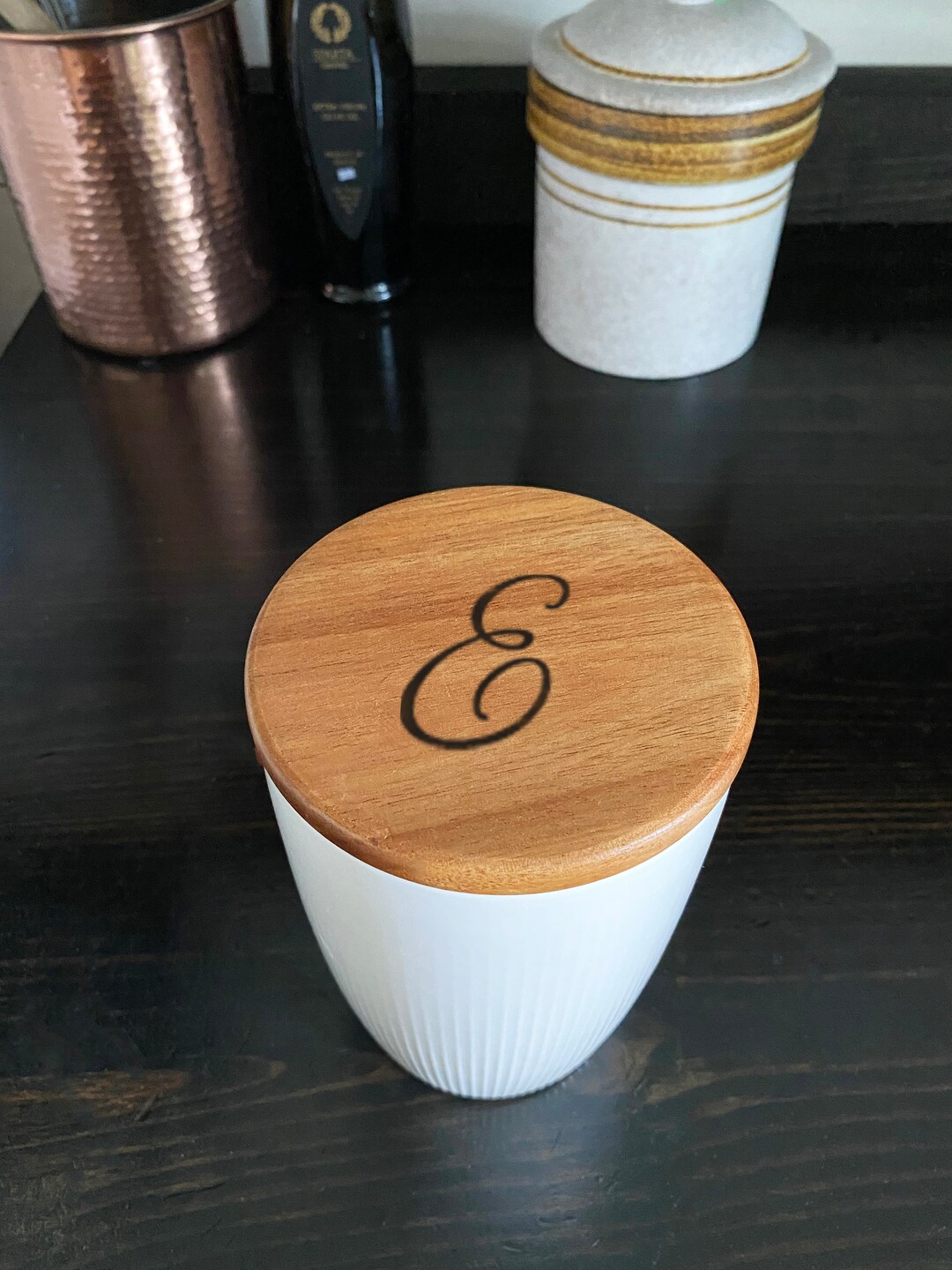 Custom Laser Engraved Porcelain Storage Canister-monogrammed - Etsy