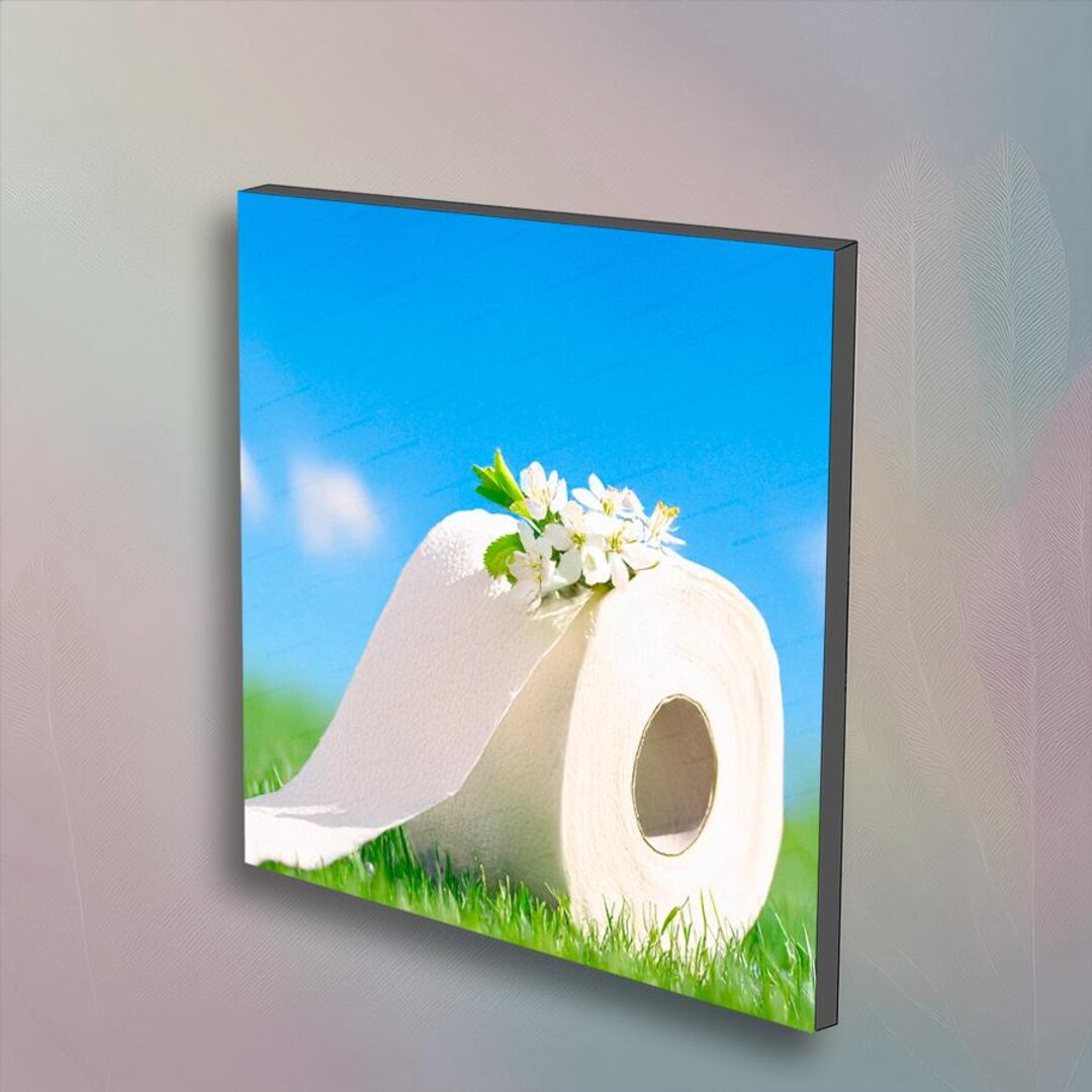 White Flowers Theme Roll of Toilet Paper, Bathroom Photography Wall Art ...