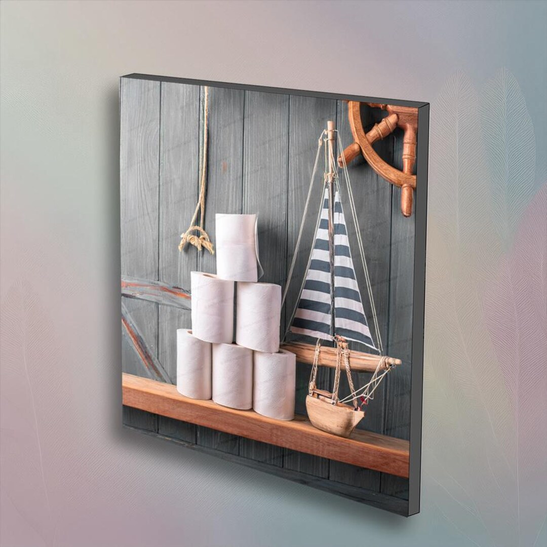 Sailboat. Bathroom Photography Wall Art With Toilet Paper Theme for ...