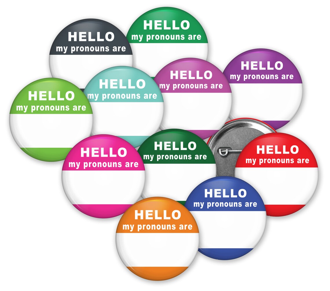 Pronoun Buttons Small New Colors - Etsy