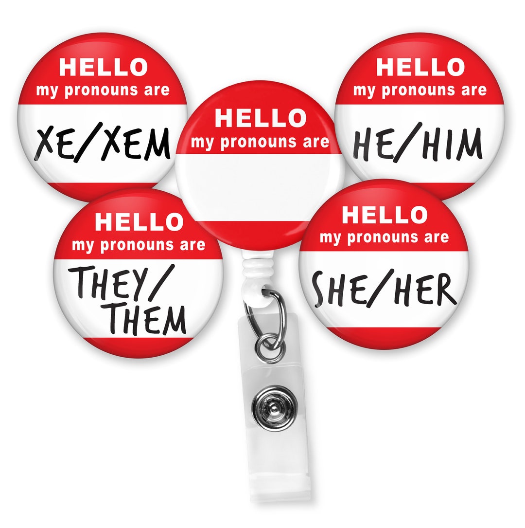 Pronoun Badge Reel - New Colors! - Etsy