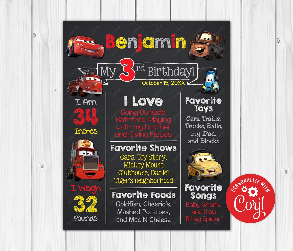 ANY AGE Editable Car Chalkboard Poster Milestone Chart - Etsy