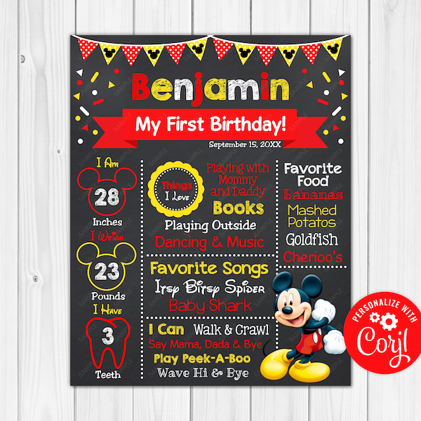Mickey Mouse Birthday - Etsy