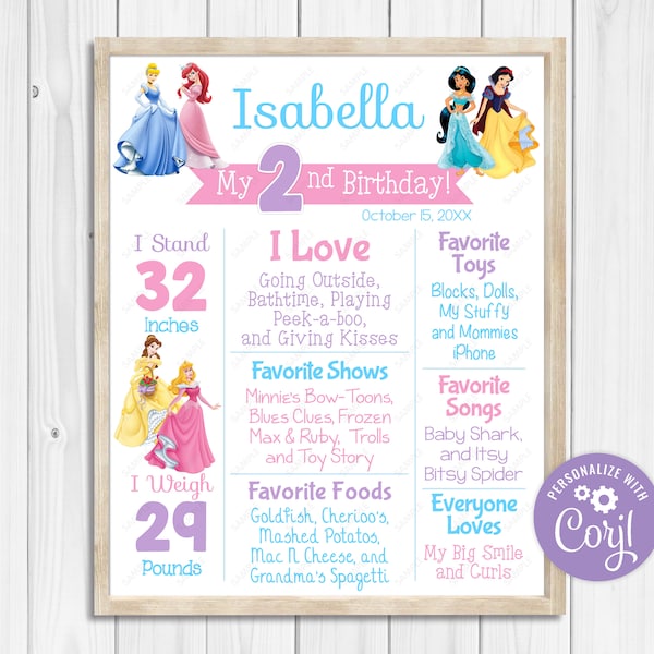 Princess Chalkboard - Etsy