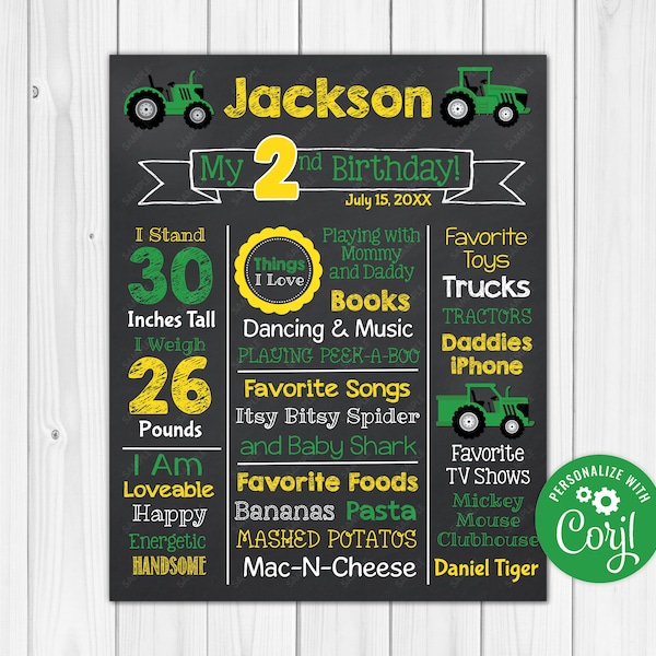 Tractor Chalkboard - Etsy