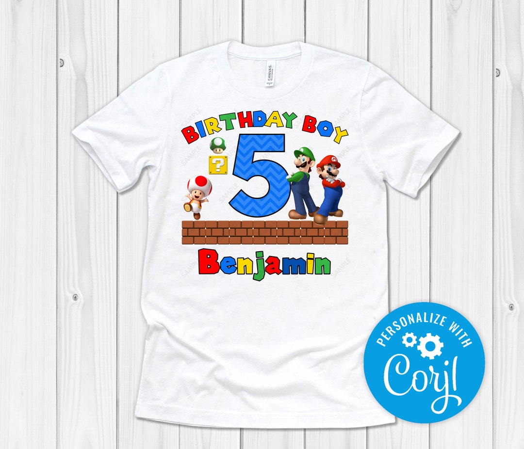 Instant Editable | Super Mario Bros. Party Birthday Iron on Transfer ...