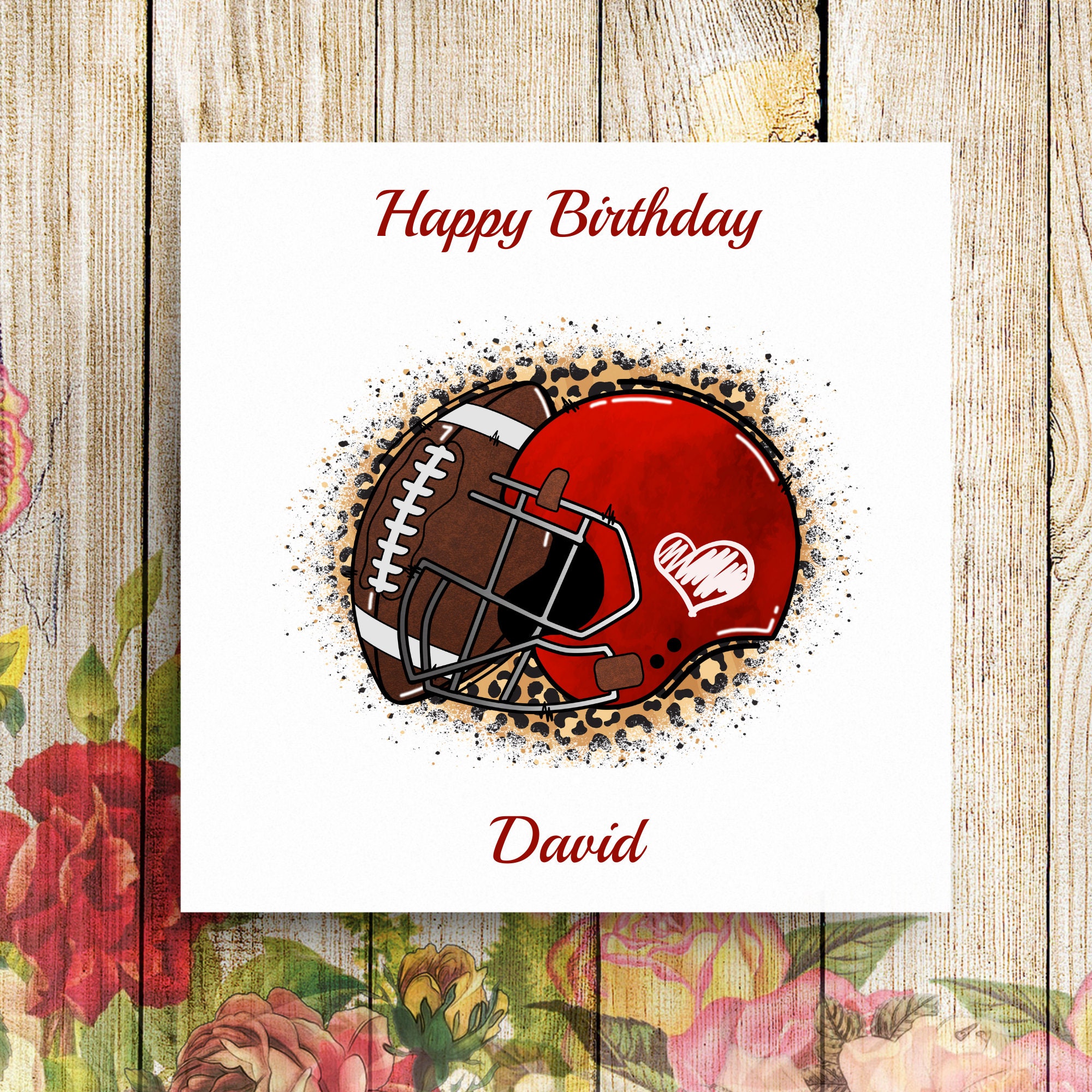 Personalised Birthday Card, Football Birthday Card, American Football ...