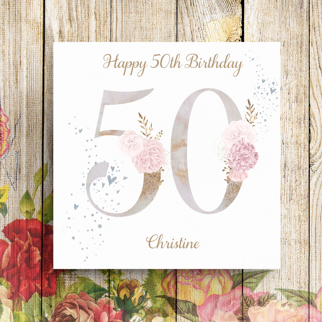 Personalised 50th Birthday Card, 50th Birthday Card, Daughter Birthday ...