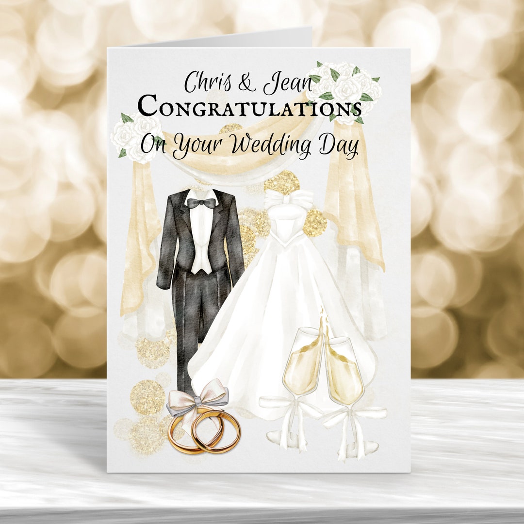 Personalised Wedding Card, Wedding Card, Wedding Day Card, to A Special ...