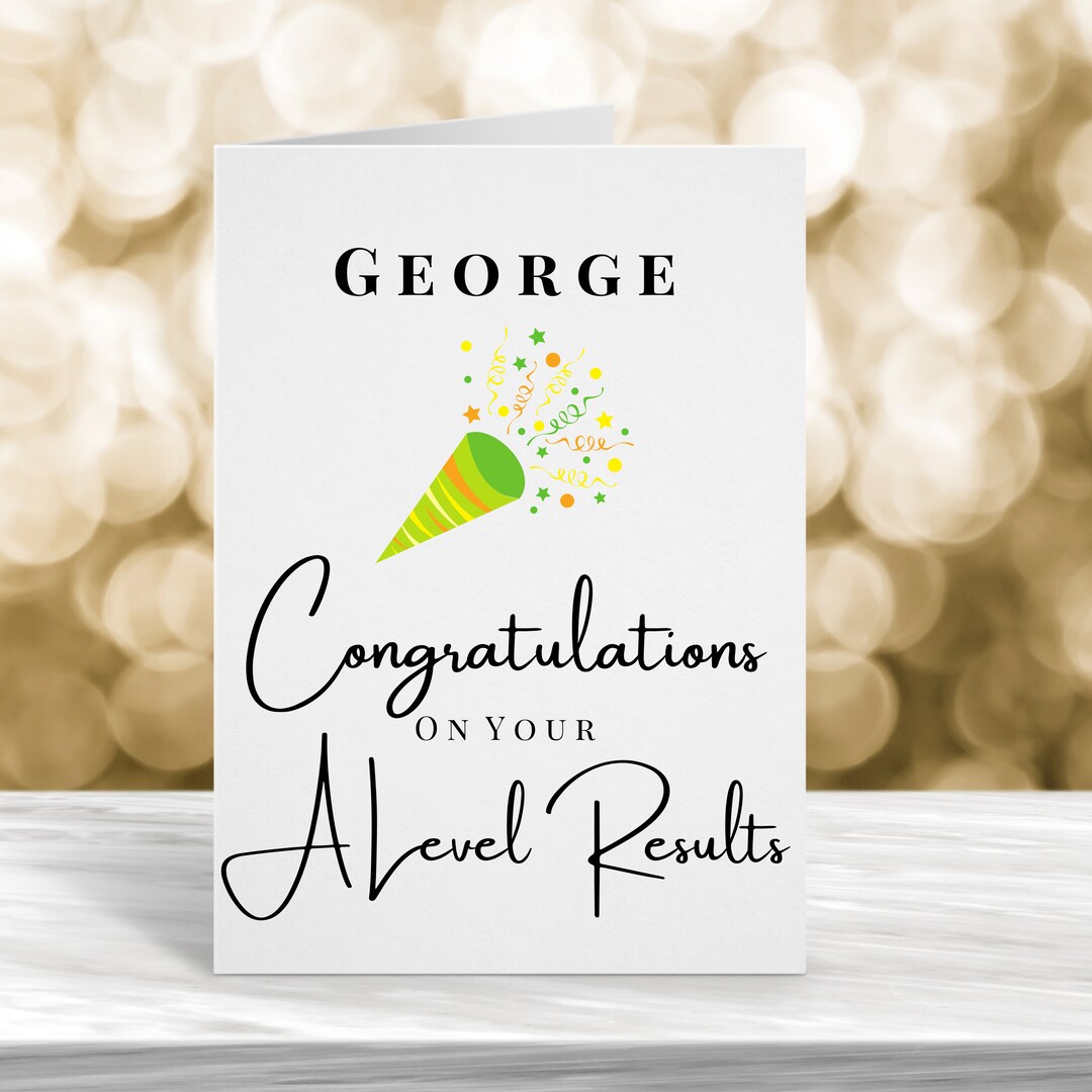 Personalised A Level Card, You Did It, Congratulations on Your A Level ...
