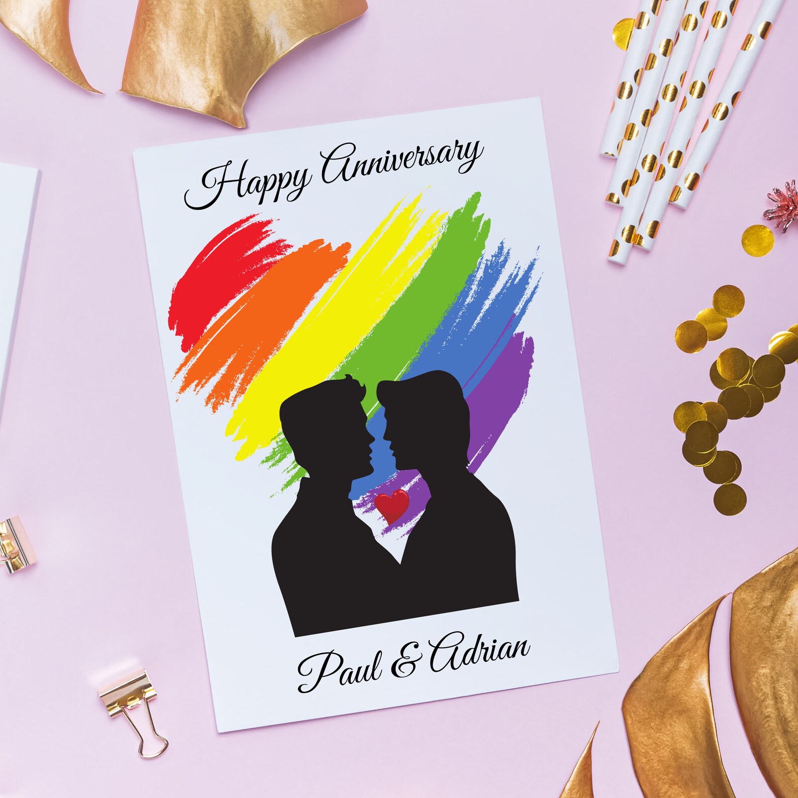 Happy Anniversary Card Lgbt Anniversary Card Gay Anniversary Etsy