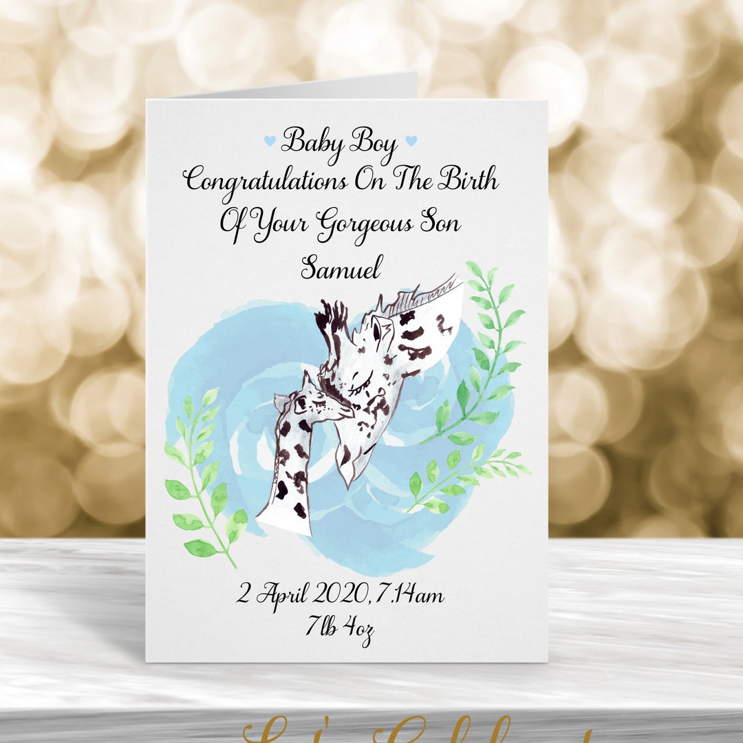 Personalised New Baby Boy Card, It's A Boy Card, on the Birth of Your ...