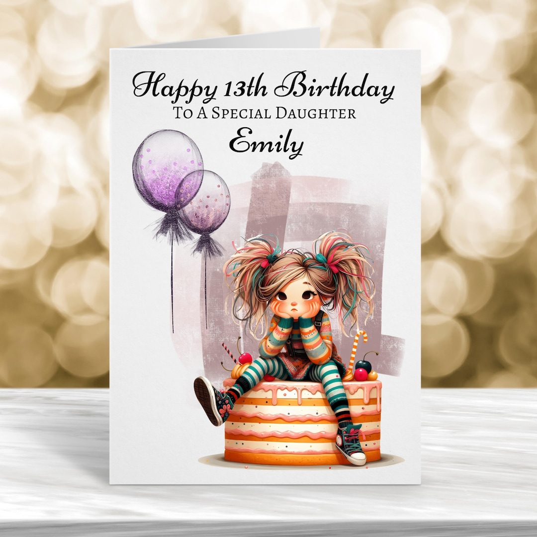 13th Birthday Card Message Handmade 13th Birthday Card