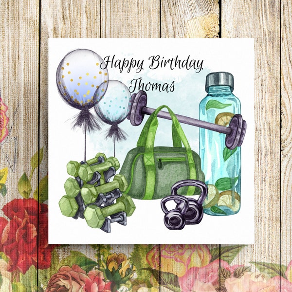 Personalised Birthday Card for Fitness - Etsy