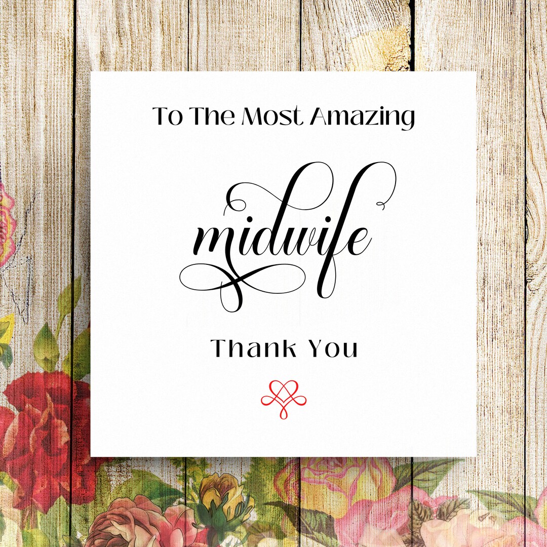 Thank You for Being Our Midwife, Midwife Thank You Card, Midwife Card ...