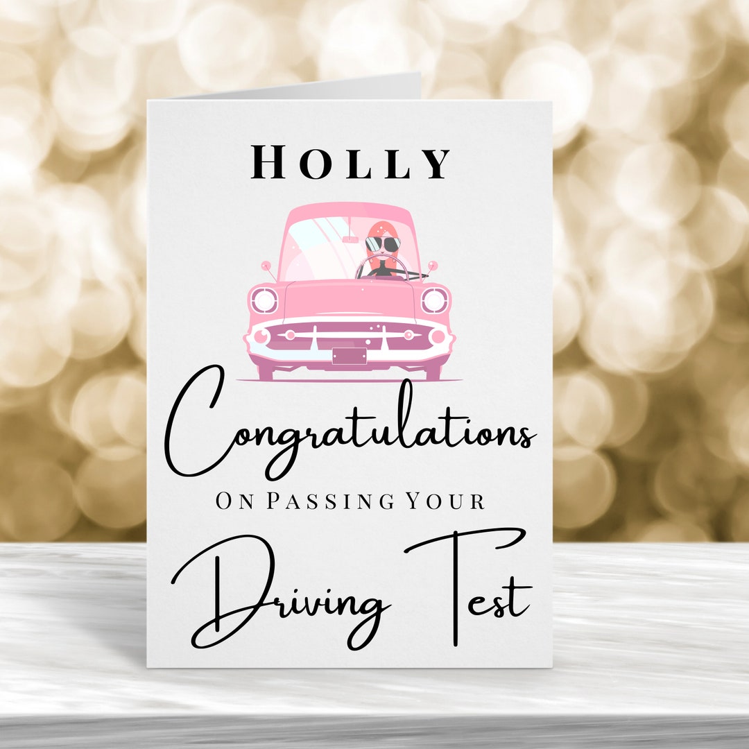 Personalised Congratulations on Passing Your Driving Test Card, Driving ...
