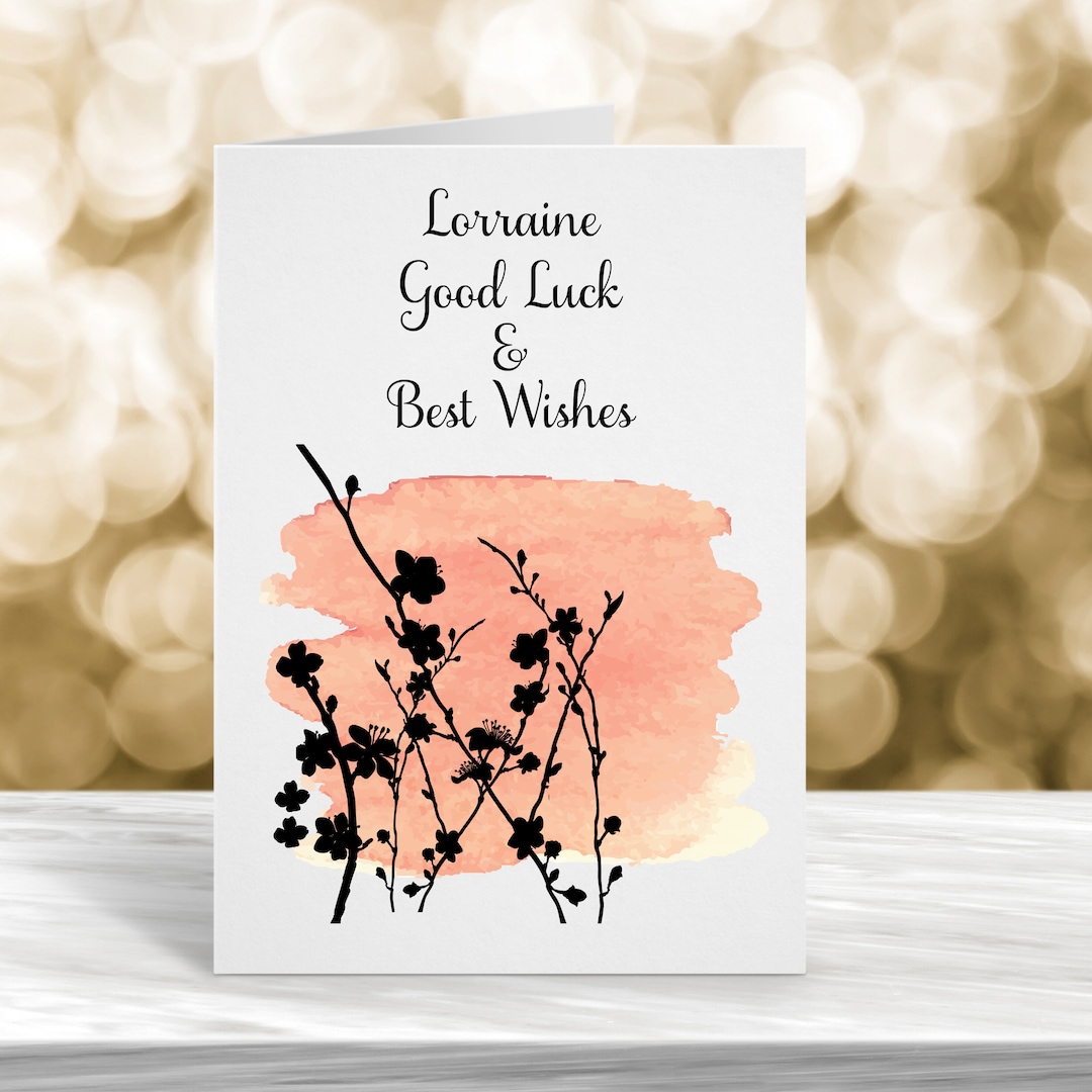 Personalised Good Luck & Best Wishes Card, Good Luck Card, Best Wishes ...