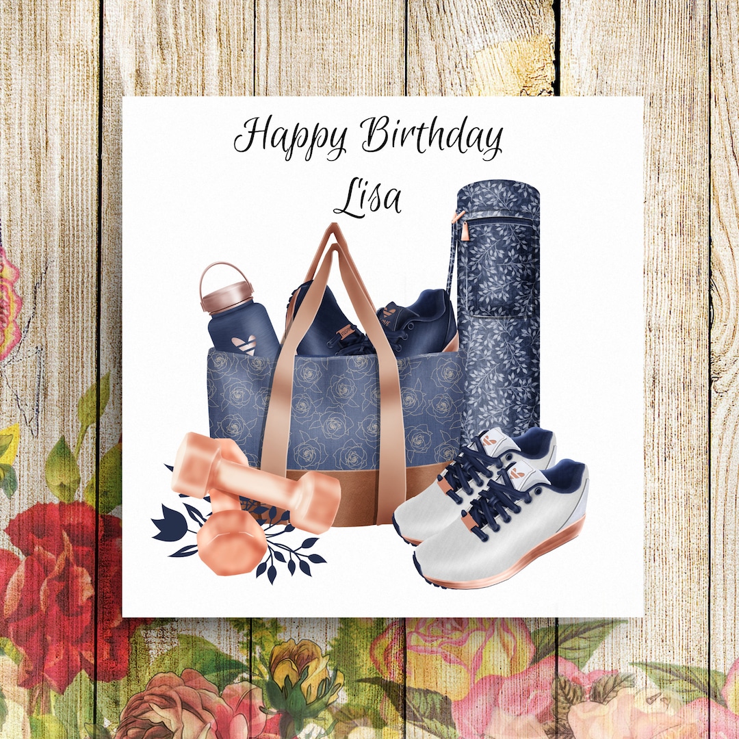Personalised Birthday Card, Workout Birthday Card, Exercise Birthday ...