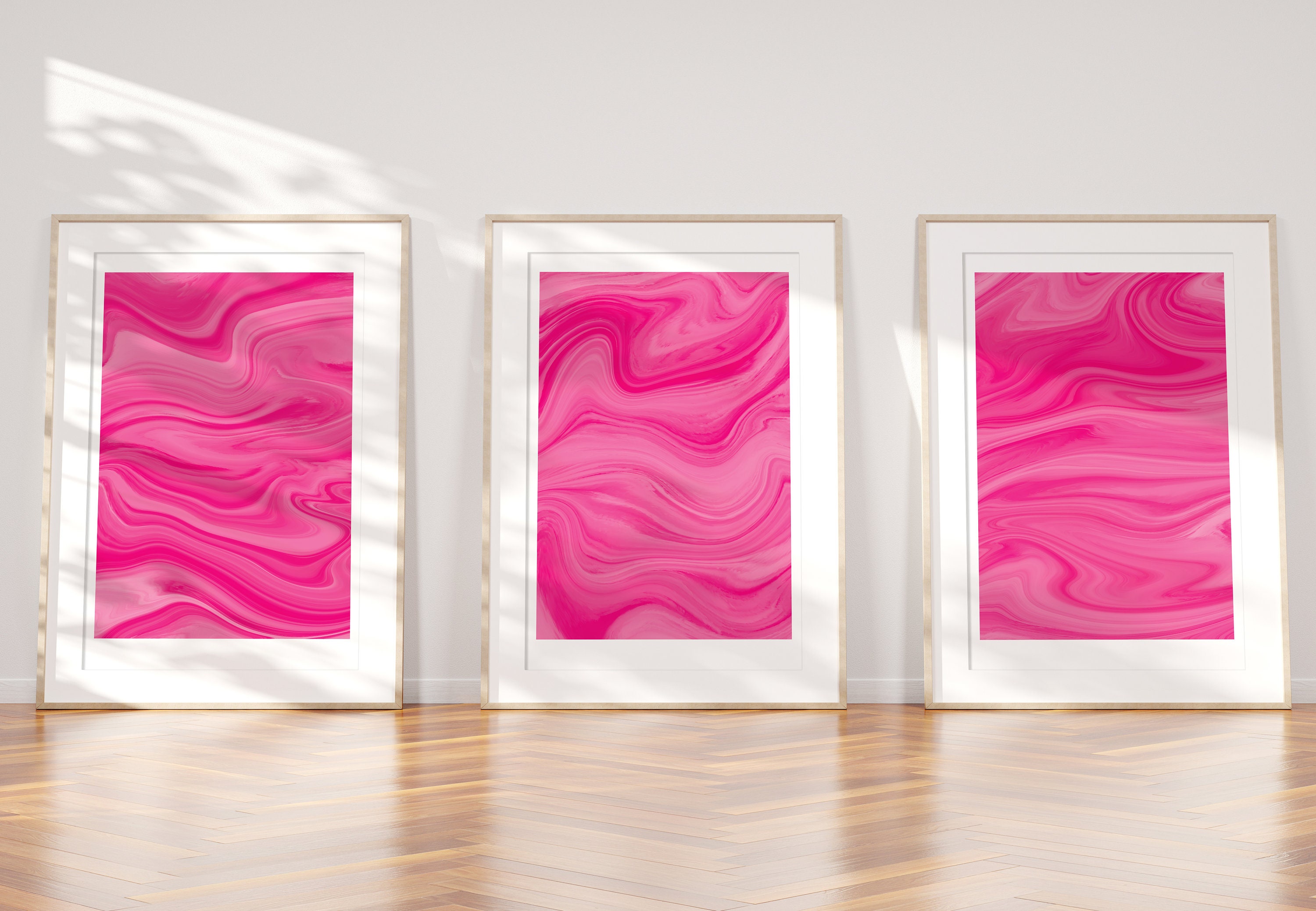 Pink Marble Wall Art Room Decor Gallery Wall Set Preppy - Etsy