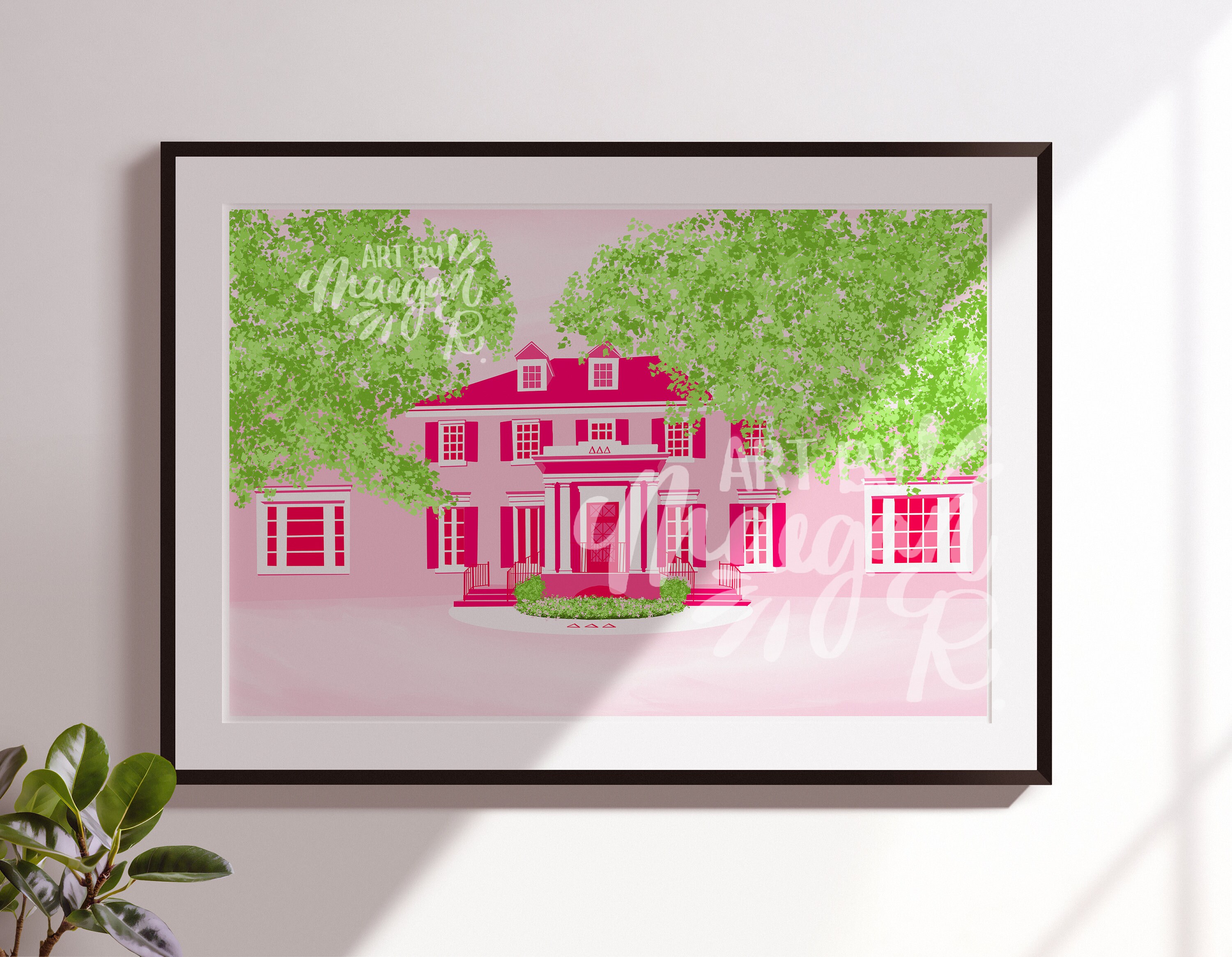 University of Georgia Tri Delta House Poster in Pink Digital Download ...