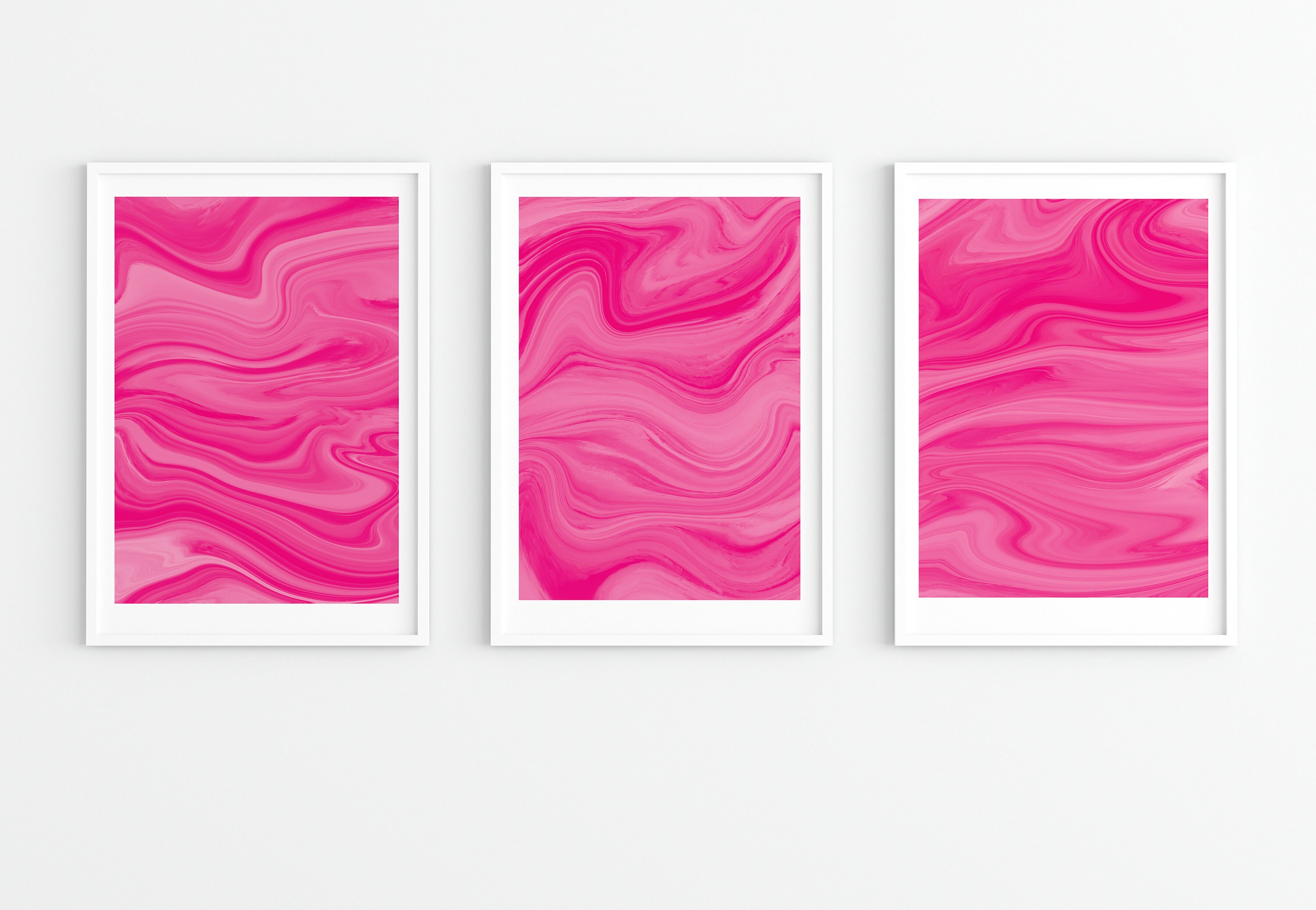 Pink Marble Wall Art Room Decor Gallery Wall Set Preppy - Etsy