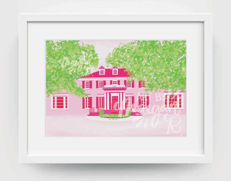 University of Georgia Tri Delta House Poster in Pink Digital Download ...