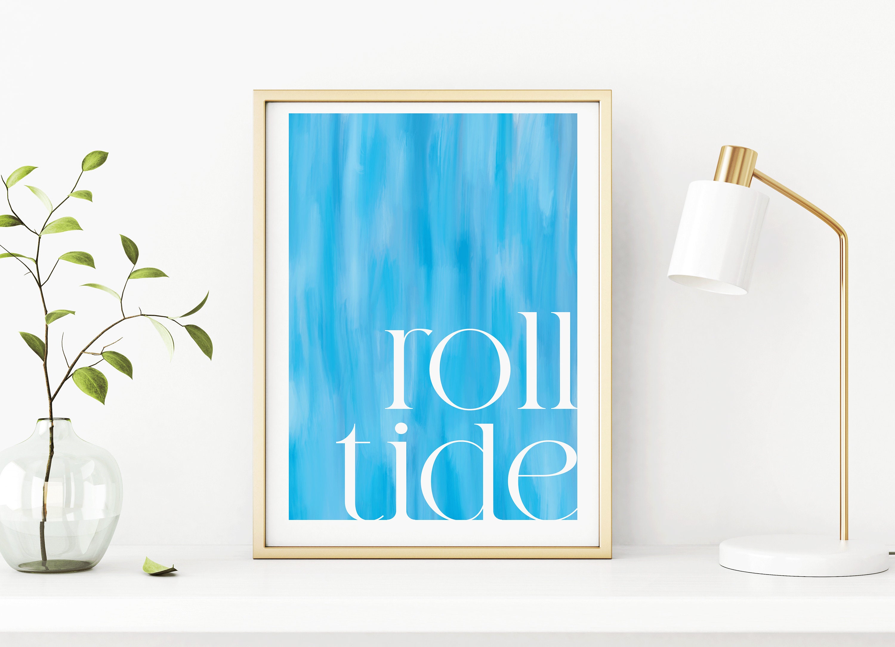 Dorm Decor Wall Art - Blue Roll Tide Poster - Digital Download - Etsy