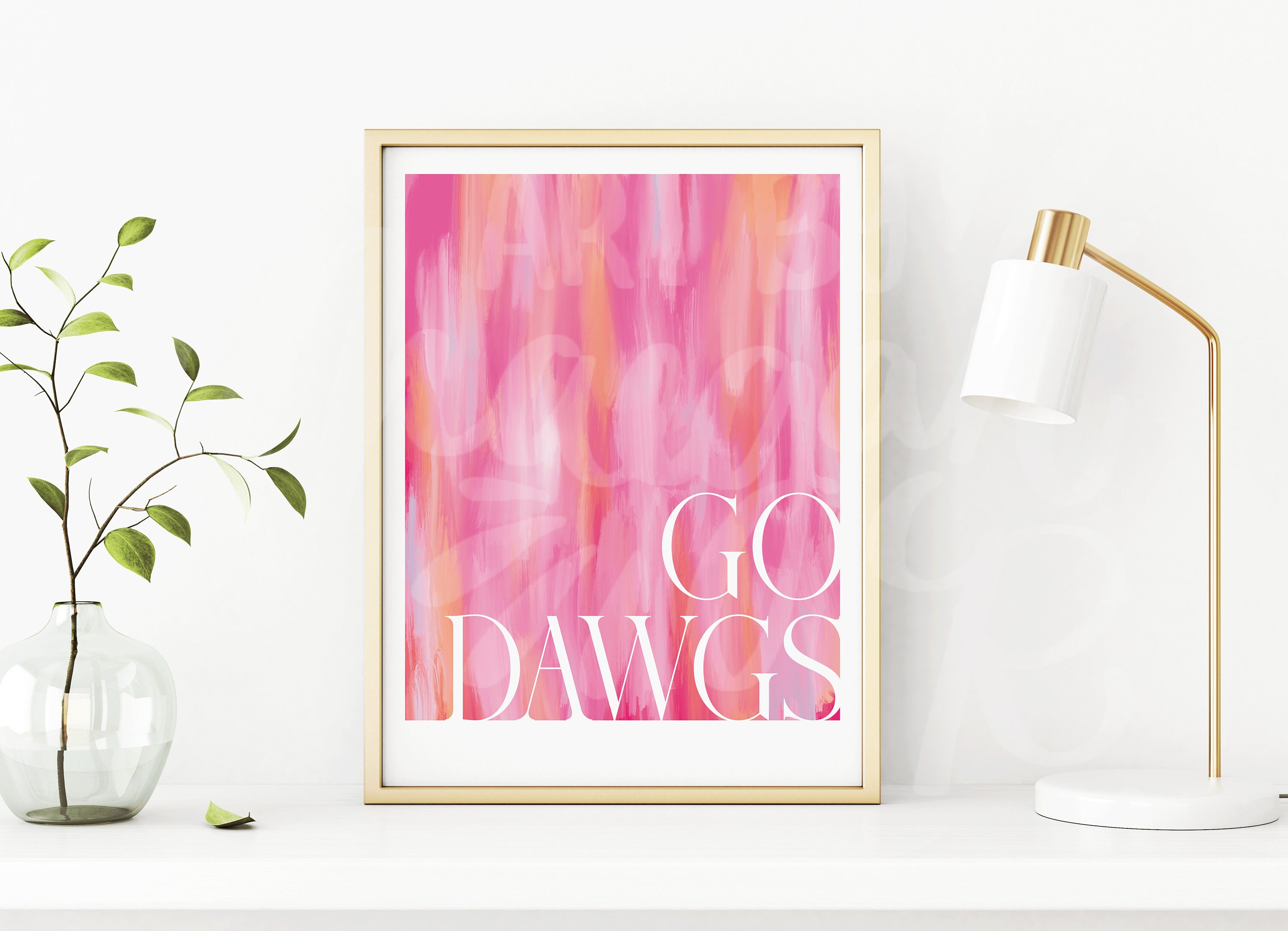 University of Georgia Go Dawgs Poster in Pink - Digital Download - Etsy