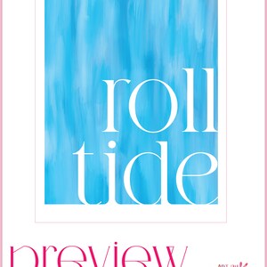 Dorm Decor Wall Art - Blue Roll Tide Poster - Digital Download - Etsy