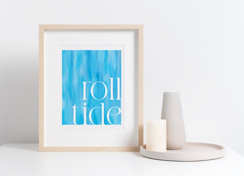 Dorm Decor Wall Art - Blue Roll Tide Poster - Digital Download - Etsy
