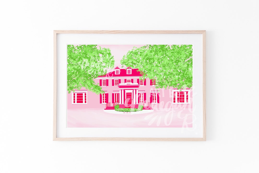 University of Georgia Tri Delta House Poster in Pink Digital Download ...