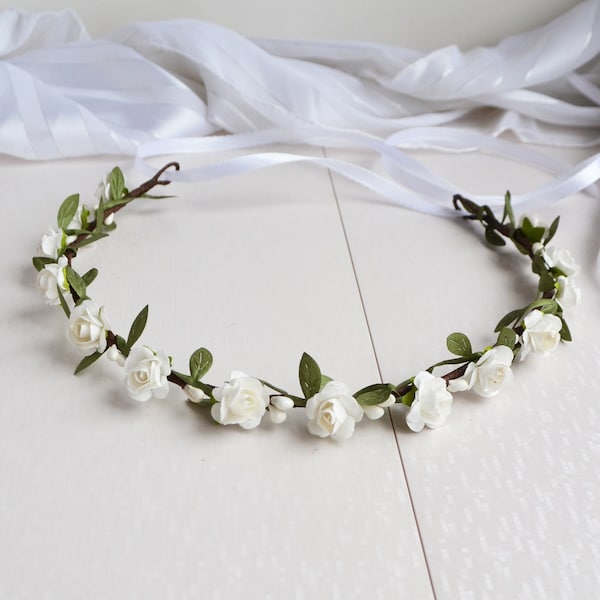 White Flower Crown - Etsy