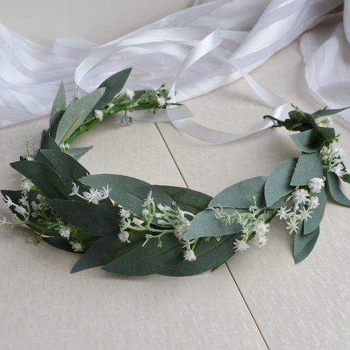 Greenery Wedding Crown Eucalyptus Flower Crown Woodland | Etsy