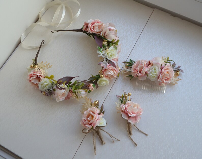 Small Pink Wrist Corsage Light Pink Boutonniere Groom - Etsy