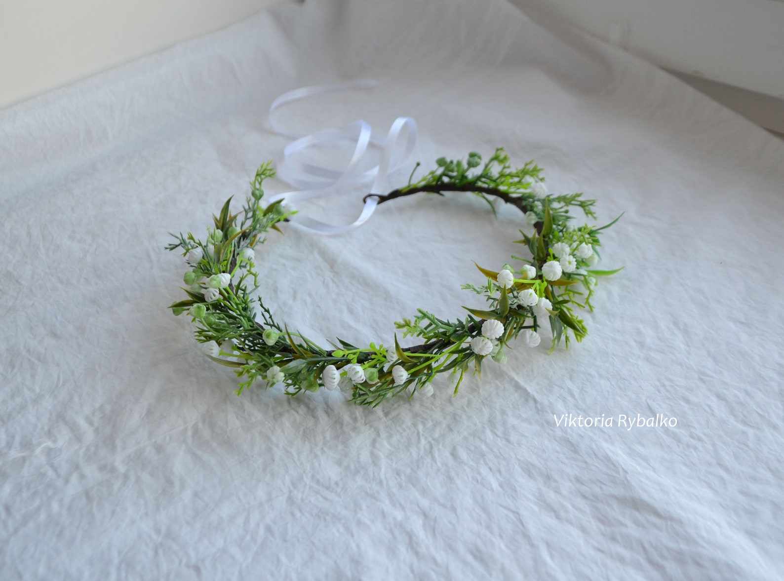 Greenery Flower Crown Outdoor Wedding Green Floral Crown Boho - Etsy