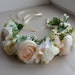 Ivory Peony Flower Crown Beige Boho Floral Crown Bridesmade - Etsy