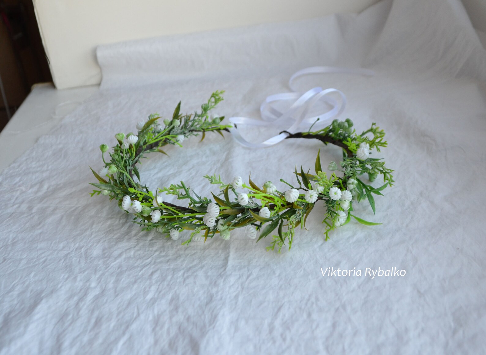 Greenery Flower Crown Outdoor Wedding Green Floral Crown Boho | Etsy