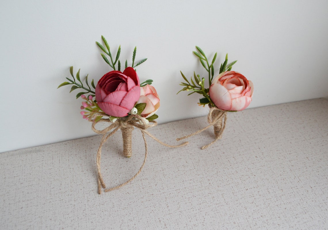 Blush Boutonniere Wedding Pink Boutonniere Groom Boutonhole - Etsy