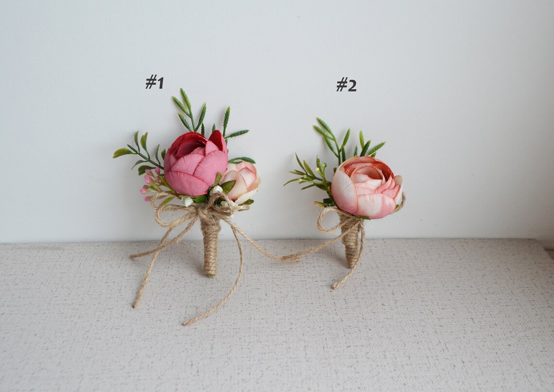 Blush Boutonniere Wedding Pink Boutonniere Groom Boutonhole - Etsy