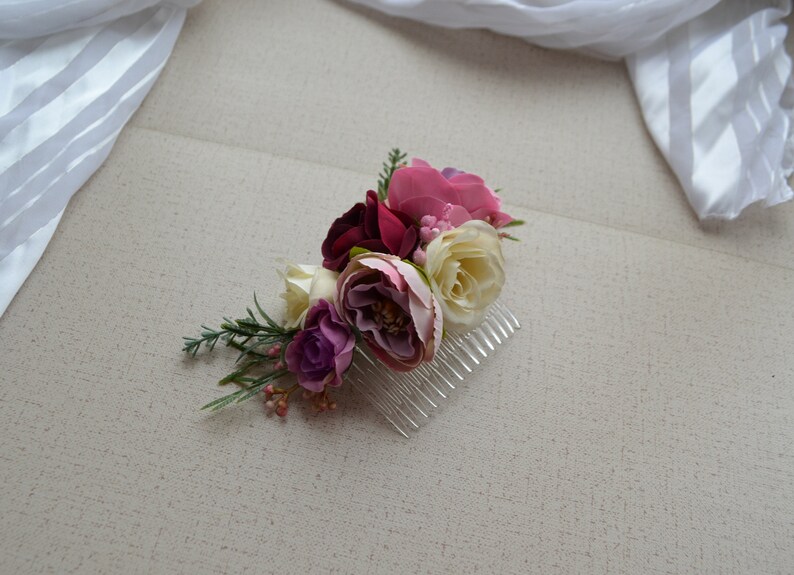 Lilac Flower Comb Light Purple Hair Comb Purple Hair Clip Wedding ...