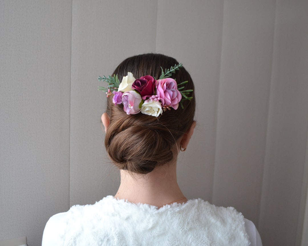 Lilac Flower Comb Light Purple Hair Comb Purple Hair Clip - Etsy