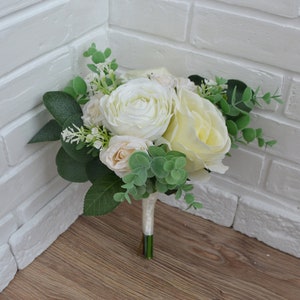 Small Ivory Bouquet Small Rose Wedding Bouquet Bridesmaids Bouquet ...