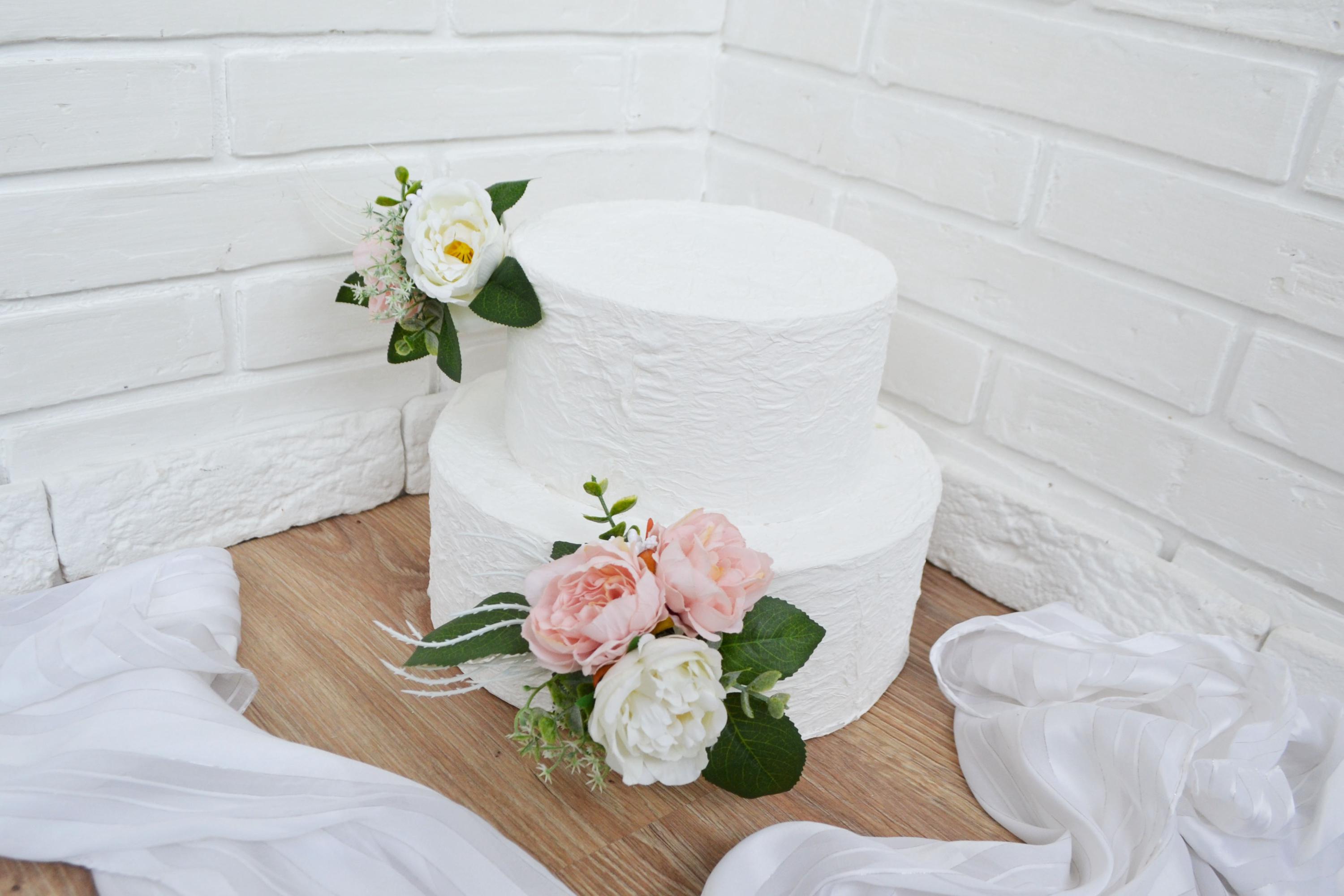 Wedding Flower Cake Topper Pink Cake Topper Wedding Peony Cake Topper ...