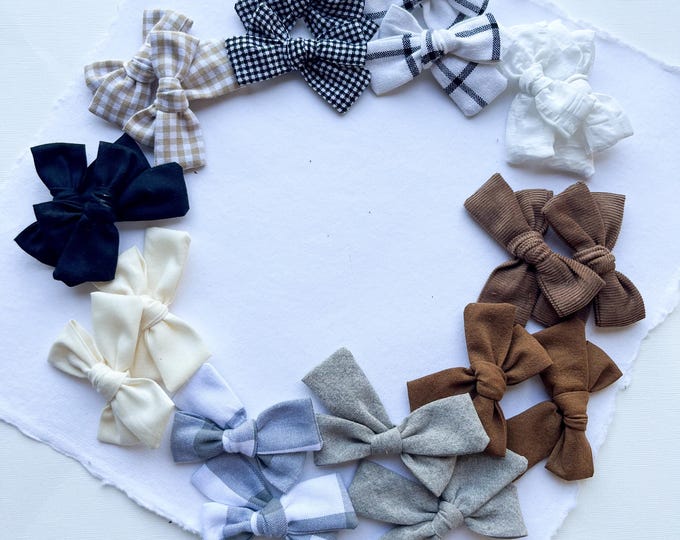 Neutral Fable Bow. Set of 3. Neutral Baby Bow. Neutral Clip. Baby ...