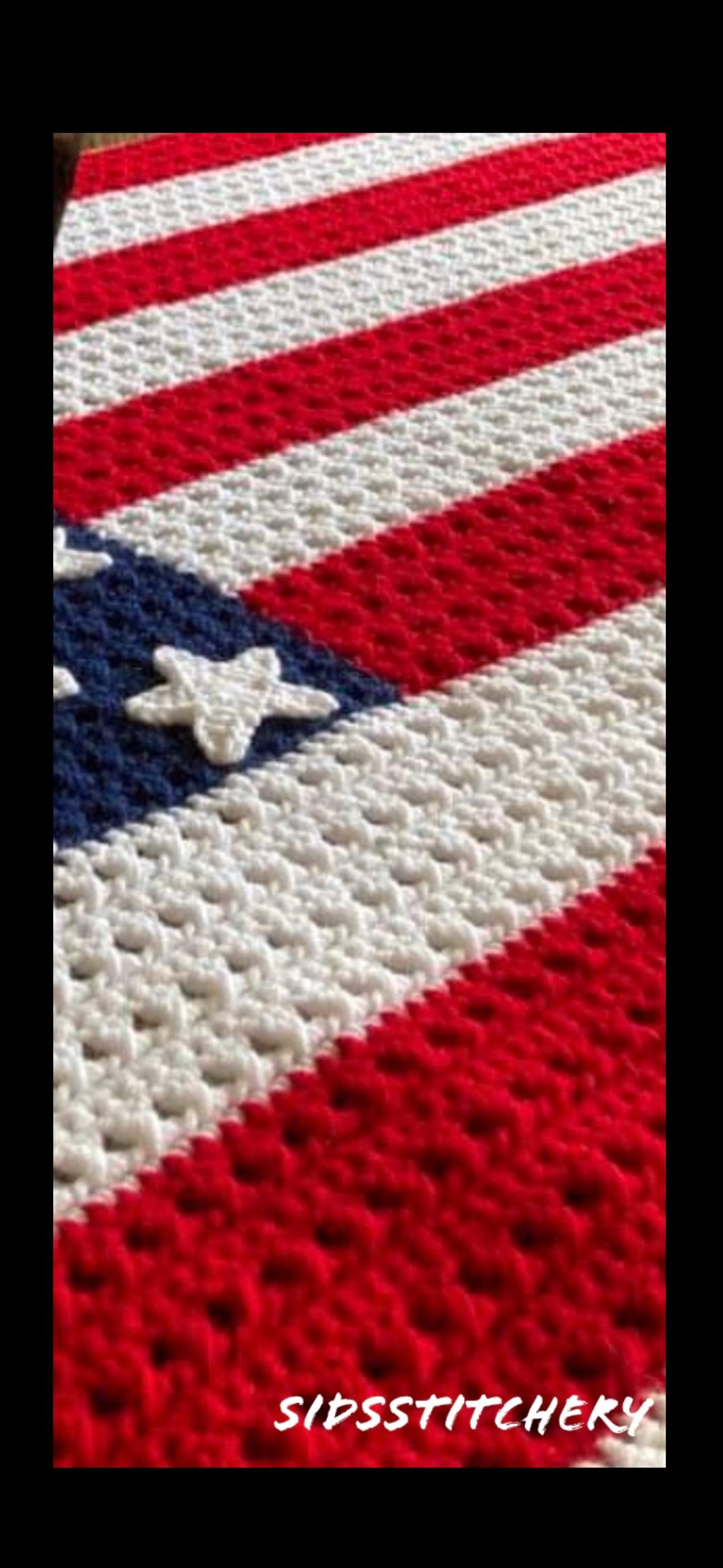 American Flag Crochet Blanket - Etsy