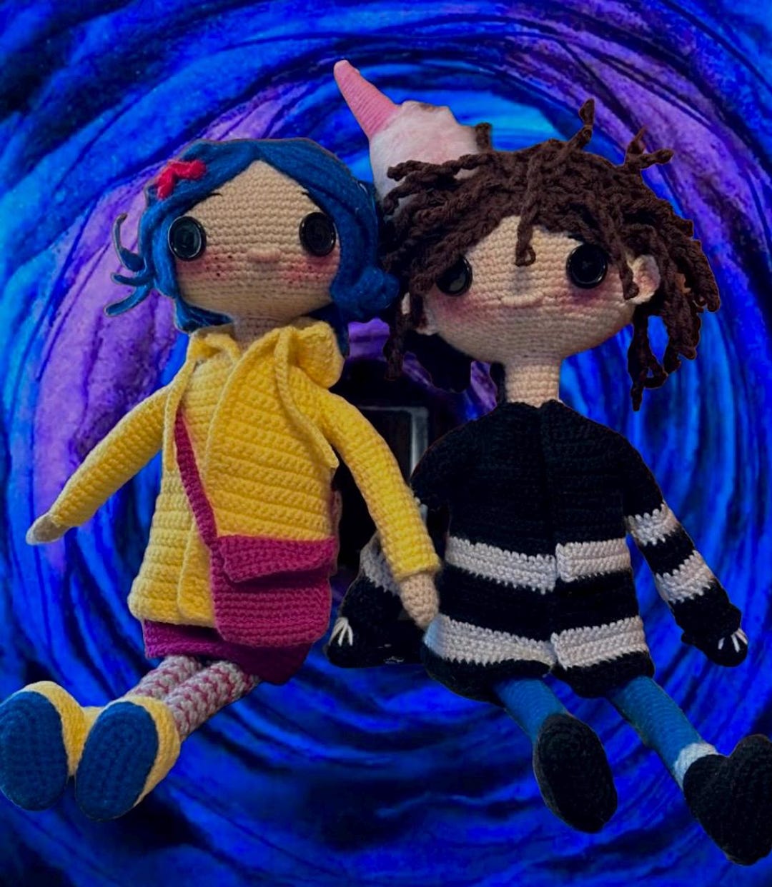 Coraline & Wybie Crochet Dolls Set - Etsy