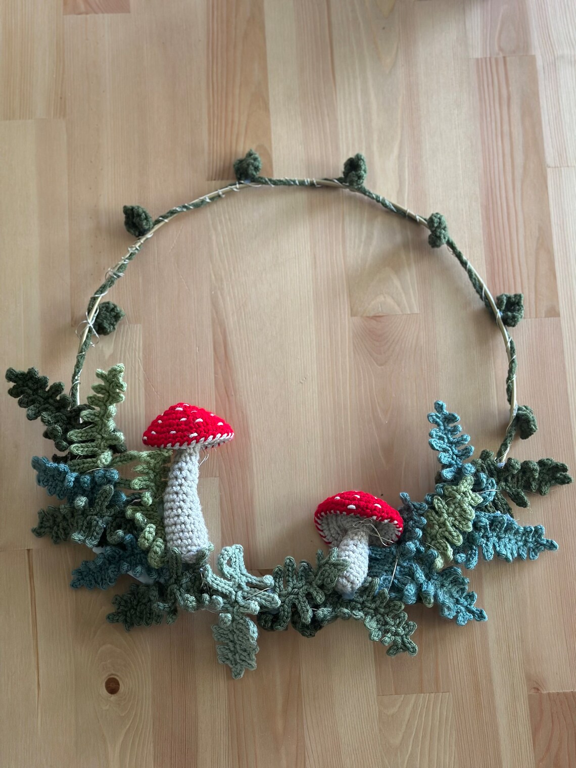Crochet Mystic Fern Garden Wreath - Etsy
