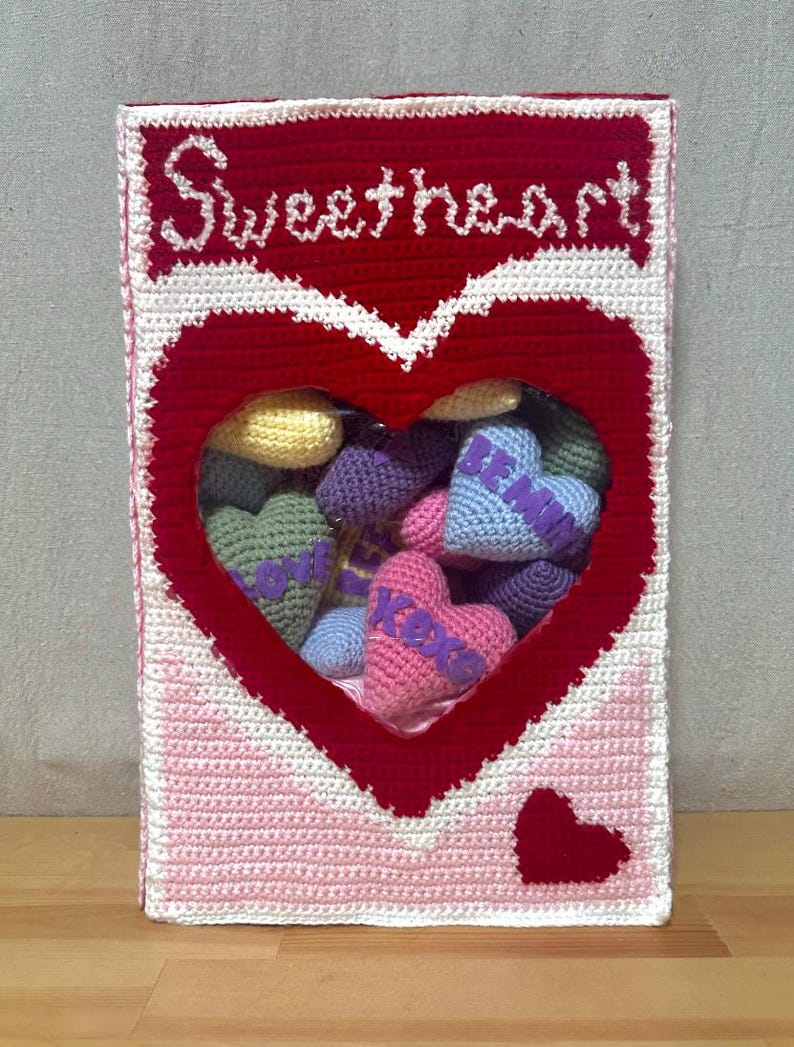 GIANT Crochet Sweetheart Candy Box PATTERN ONLY - Etsy